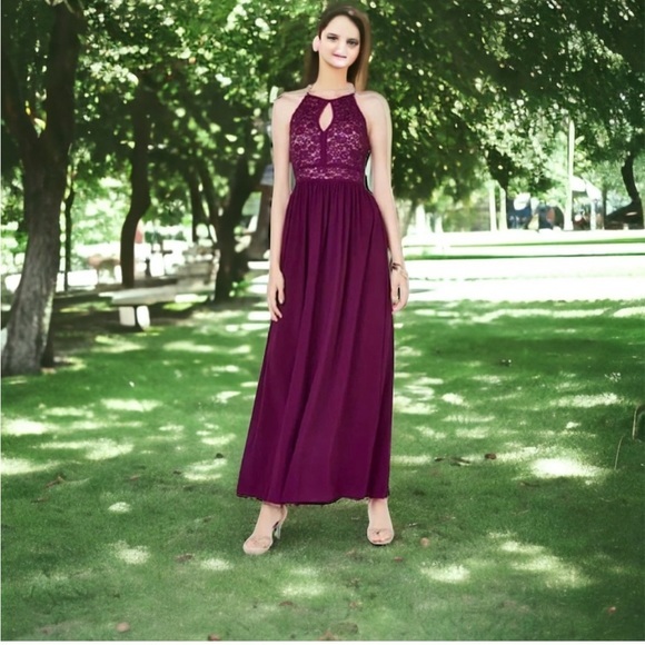 Morgan & Co. | Dresses | Morgan Co Formal Dress Keyhole Front Halter ...